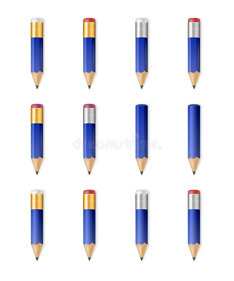 Crayons Pointus En Bois Bleus Illustration de Vecteur - Illustration du ...