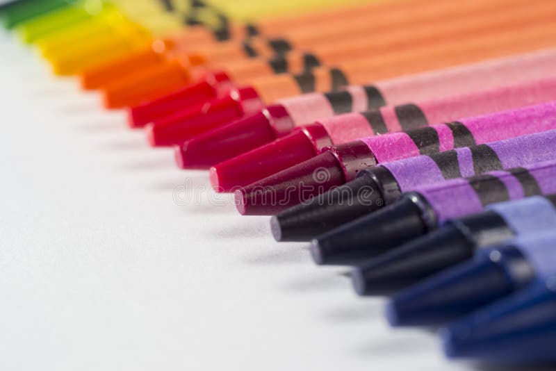 Crayons in a row stock photo. Image of group, draw, crayon - 33446752