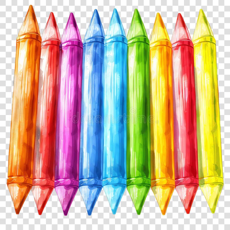 Crayons Transparent Background Realistic Element Stock Illustration ...
