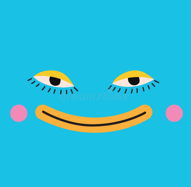 Crazy Abstract Comic Character Face. Bright Colors Cartoon Style Stock ...