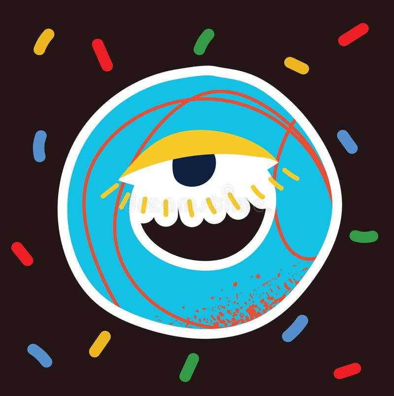 Crazy Abstract Comic Geometric Shape Figure Character Element and Face ...