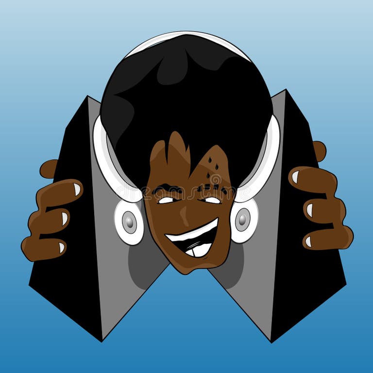Crazy afro hairstyle DJ stock vector. Illustration of deejay - 5050793