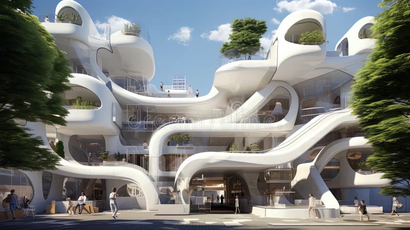 Crazy Architectural Project in the City Stock Illustration ...