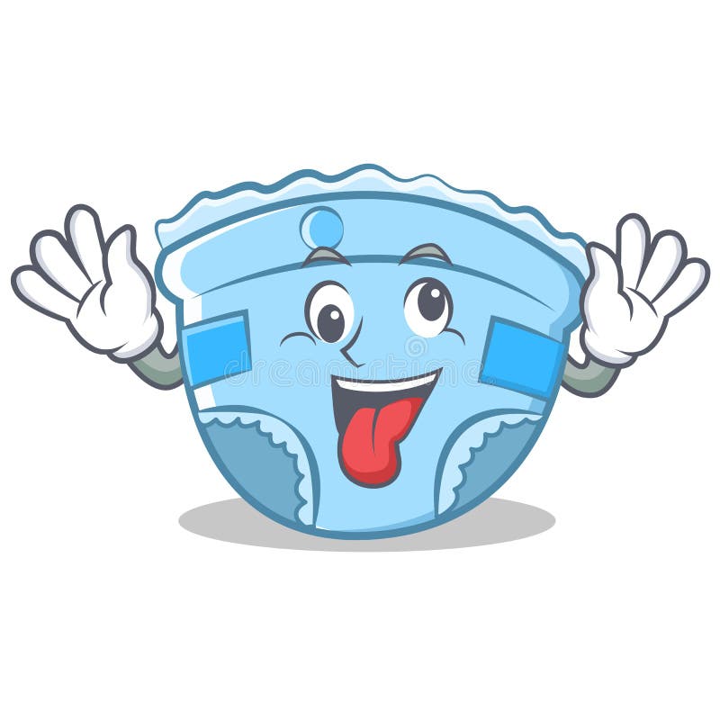 Crazy Baby Diaper Character Cartoon Stock Vector - Illustration of ...