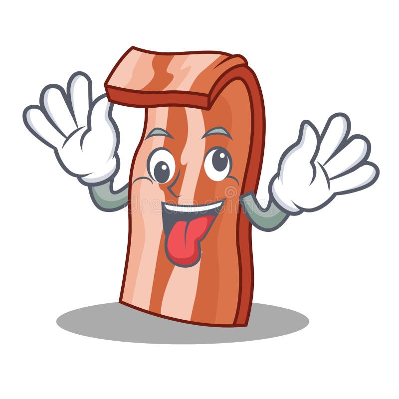 Crazy Bacon Mascot Cartoon Style Stock Vector - Illustration of food ...