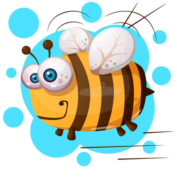 Crazy Bee - Cartoon Illustration Character. Stock Vector - Illustration ...