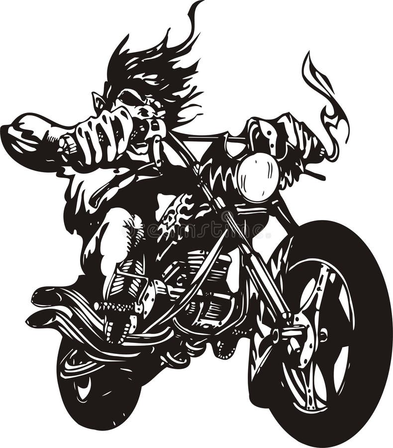 Crazy Biker. stock vector. Illustration of clipart, graphic - 15057165