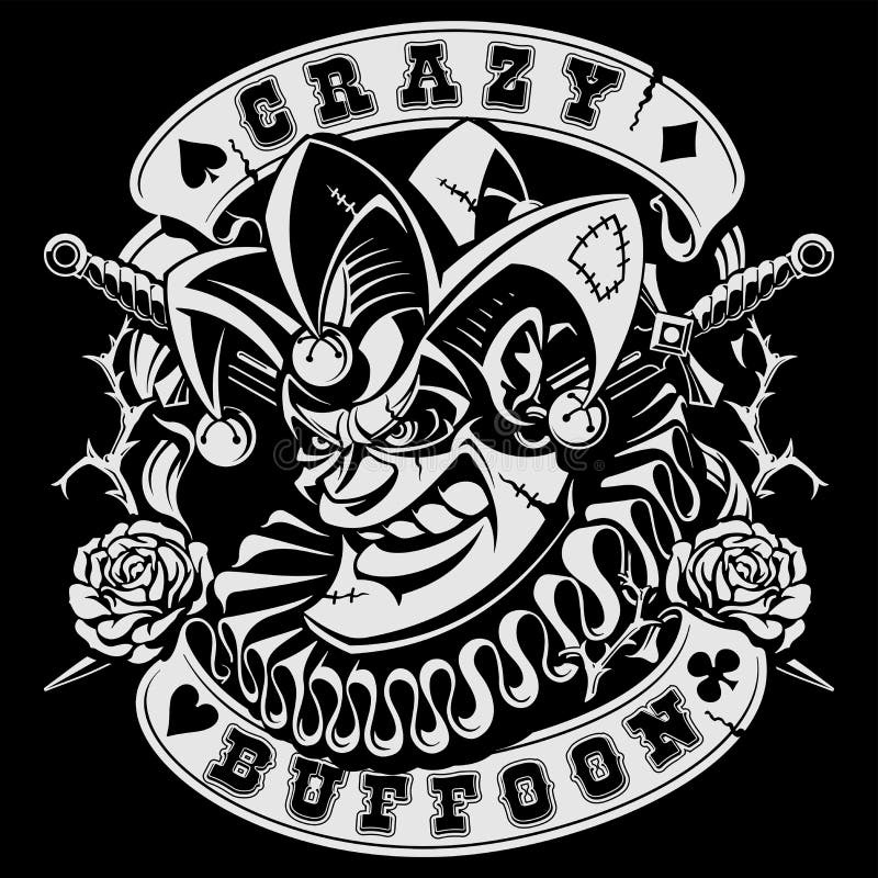 Crazy Buffoon Vector Illustration Stock Vector - Illustration of smile ...