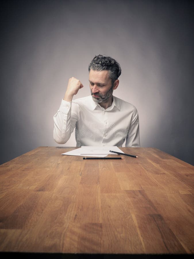 Crazy business man at work stock photo. Image of expression - 90165356