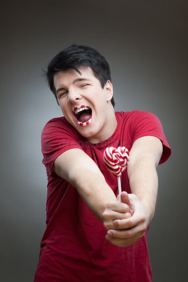 Crazy candy man stock photo. Image of lollipop, studio - 27863884