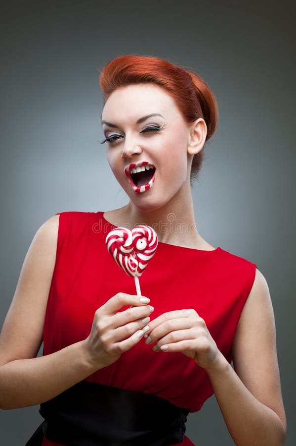 Crazy candy woman stock photo. Image of indoors, funny - 27863928