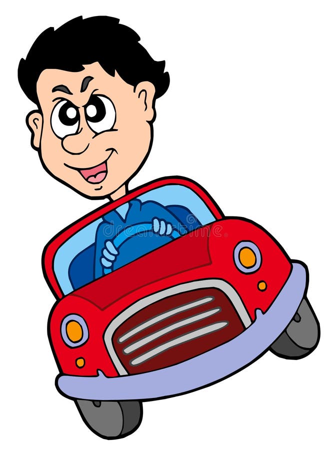 Crazy car driver stock vector. Illustration of lean, caution - 10241711