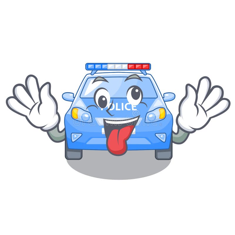 Crazy Car Police Isolated with in Mascot Stock Vector - Illustration of ...