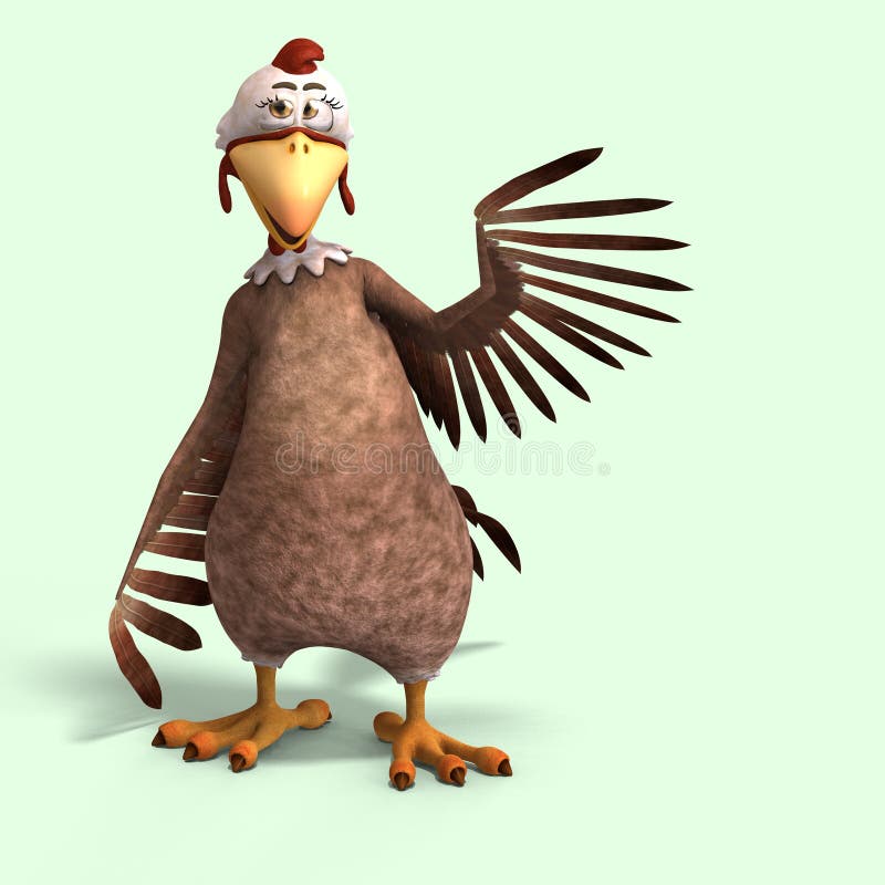 Crazy cartoon chicken stock illustration. Illustration of salute - 7009667