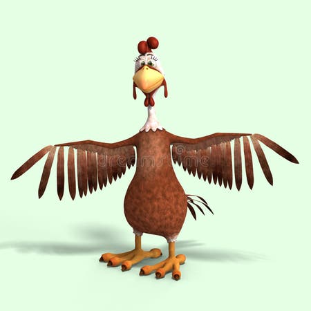 Crazy cartoon chicken stock illustration. Illustration of isolated ...