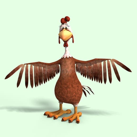 Crazy cartoon chicken stock illustration. Illustration of isolated ...
