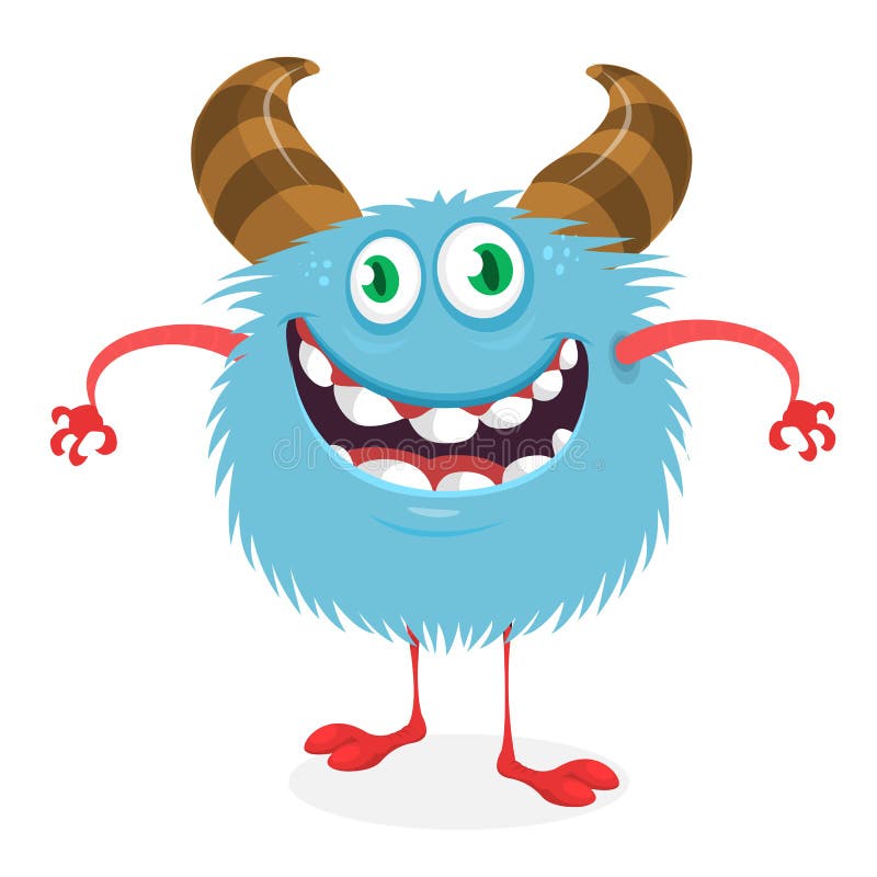 Crazy Cartoon Monster Character Isolated. Stock Vector - Illustration ...
