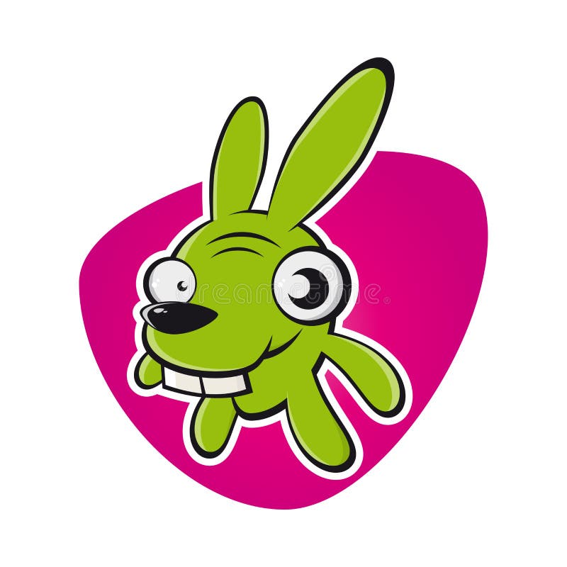 Crazy cartoon rabbit stock vector. Illustration of cartoon - 56692957