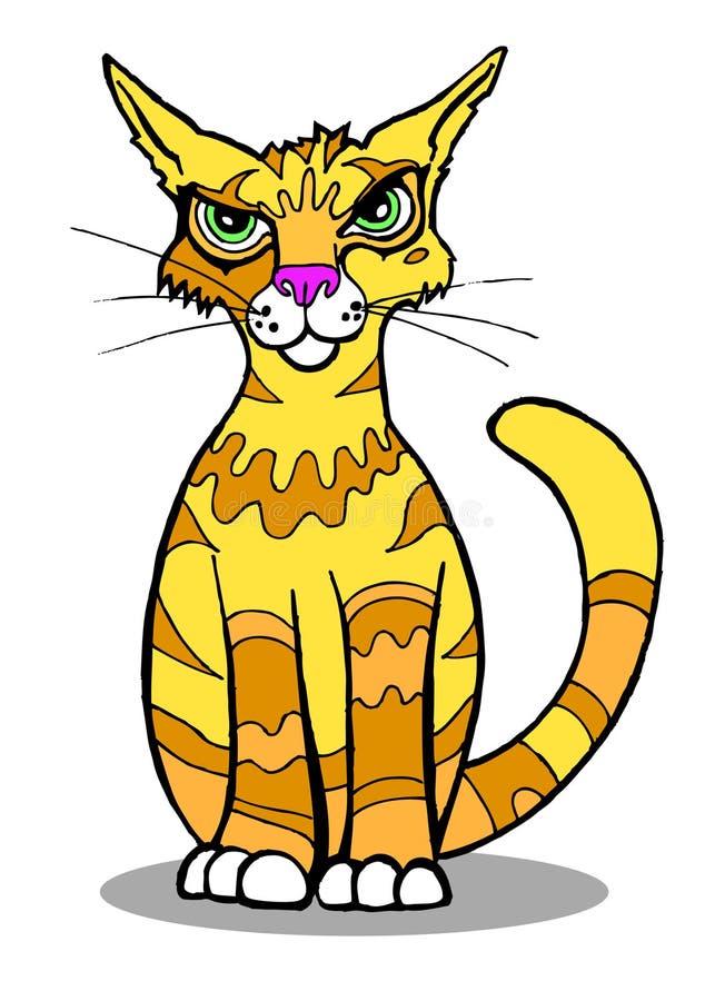 Crazy Cat stock vector. Illustration of character, plotting - 9584721