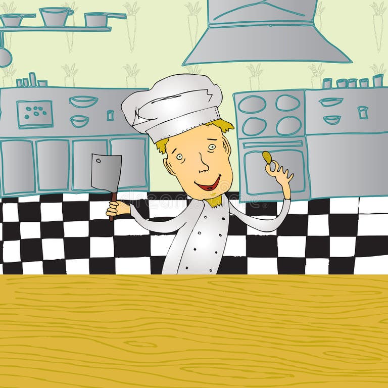 Crazy Chef stock vector. Illustration of food, prepare - 9968922