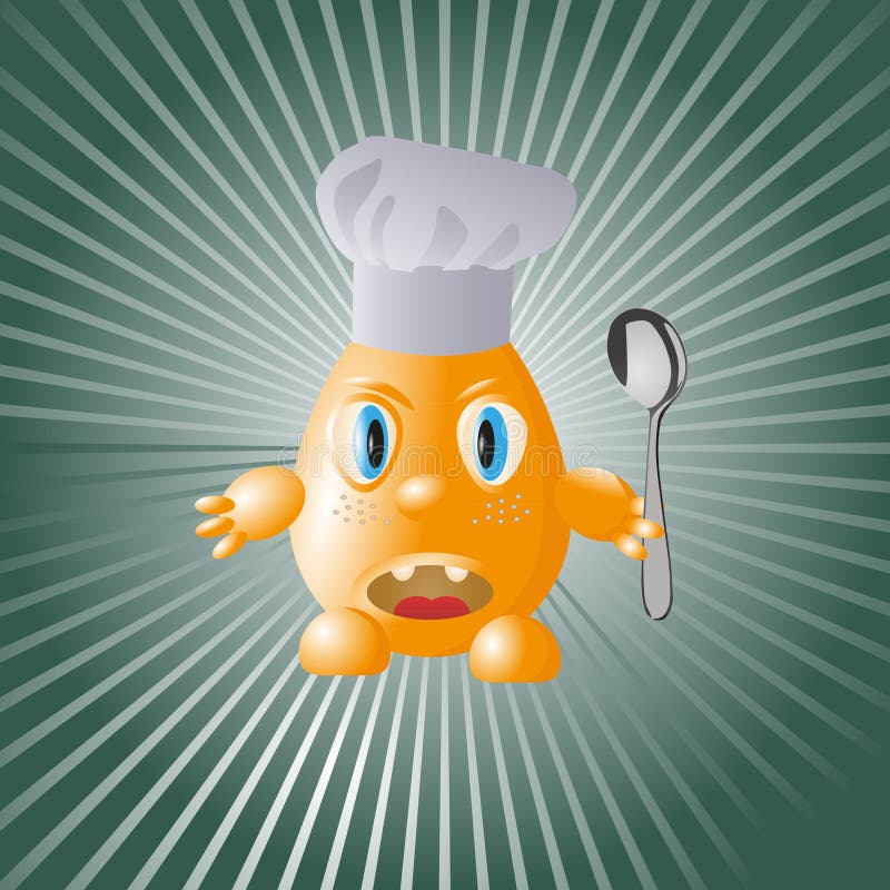 Crazy chef hat cartoon stock illustration. Illustration of isolated ...