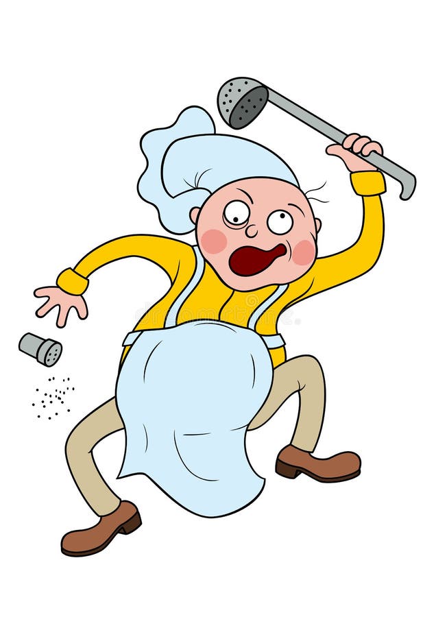 Crazy Chef stock vector. Illustration of chef, character - 38946346