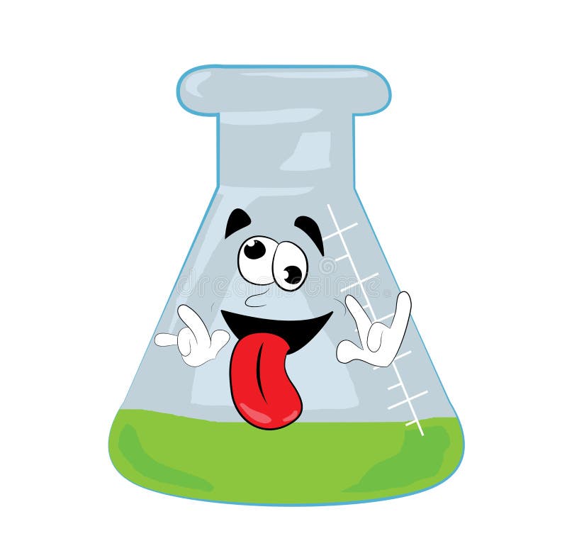Crazy Chemical Flask Cartoon Stock Illustration - Illustration of ...