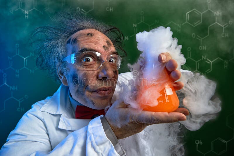 Crazy Chemist with a Failed Experiment Stock Image - Image of doctor ...