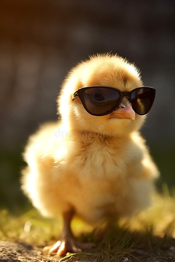 Crazy Chick Cool with Black Sunglasses Stock Illustration ...