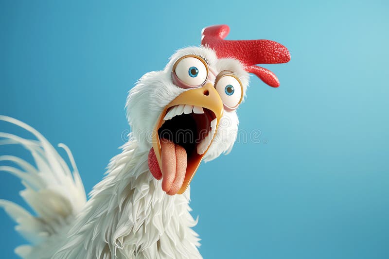 Crazy Chicken, AI Generated Stock Illustration - Illustration of head ...