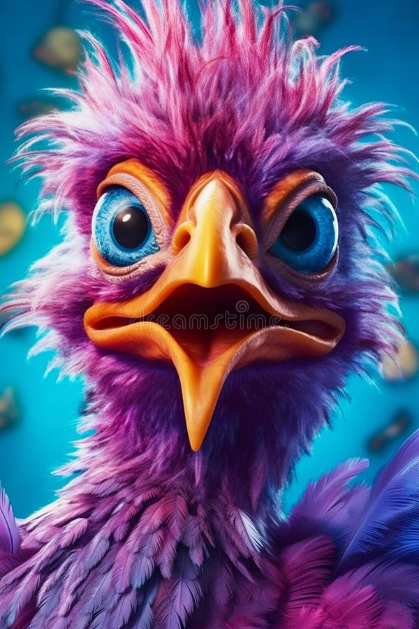 Crazy Chicken on a Colorful Background. Generative Ai Stock ...