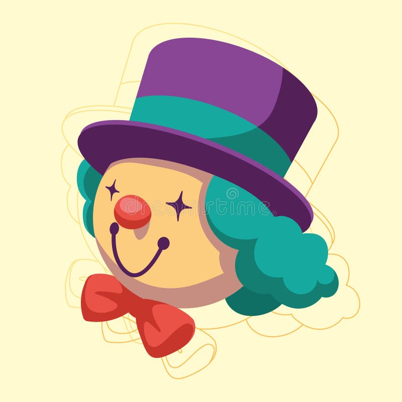Crazy clown emoticon face stock vector. Illustration of cute - 269665379