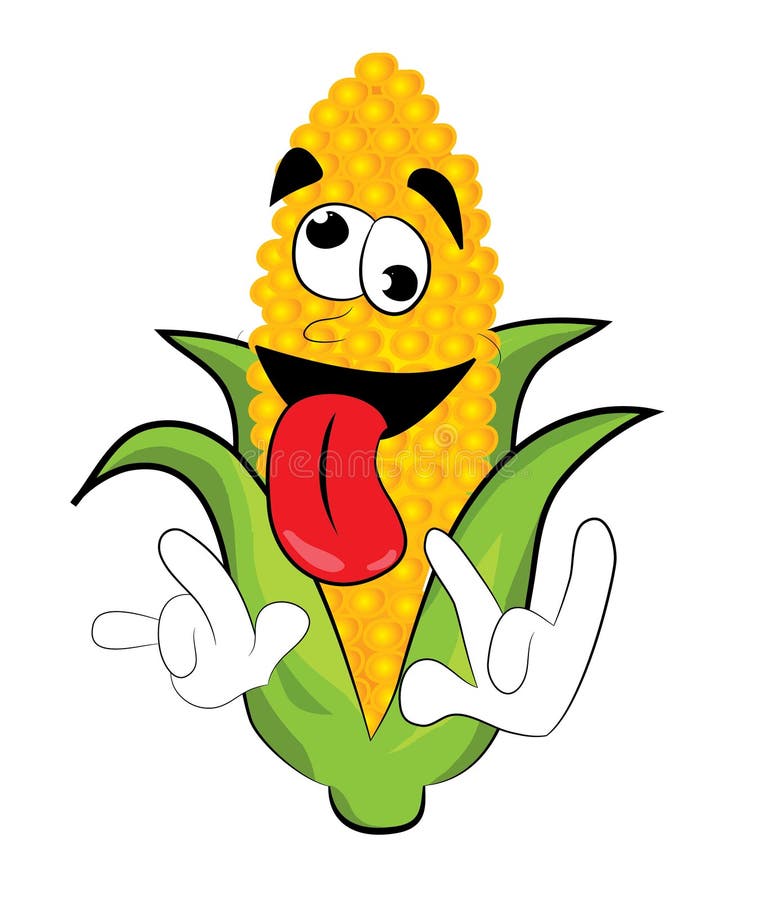 Crazy Corn cartoon stock illustration. Illustration of cereal - 43414207