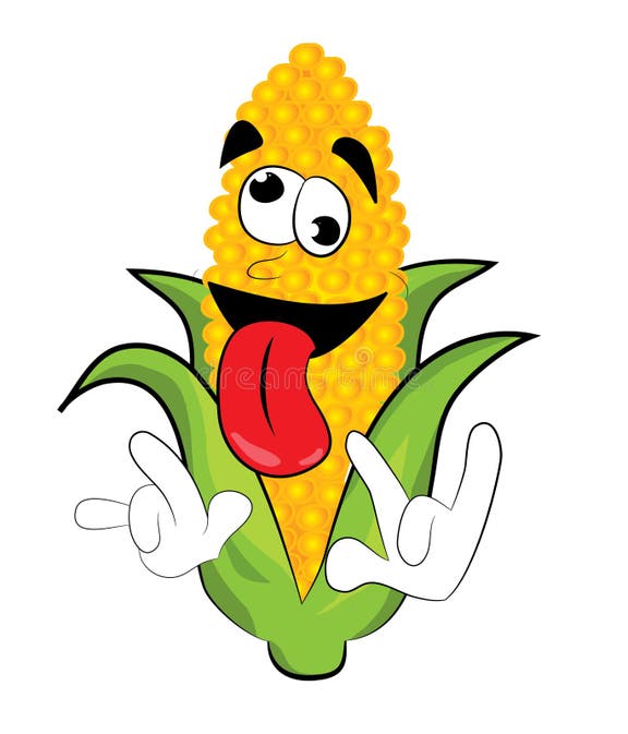Crazy Corn cartoon stock illustration. Illustration of cereal - 43414207