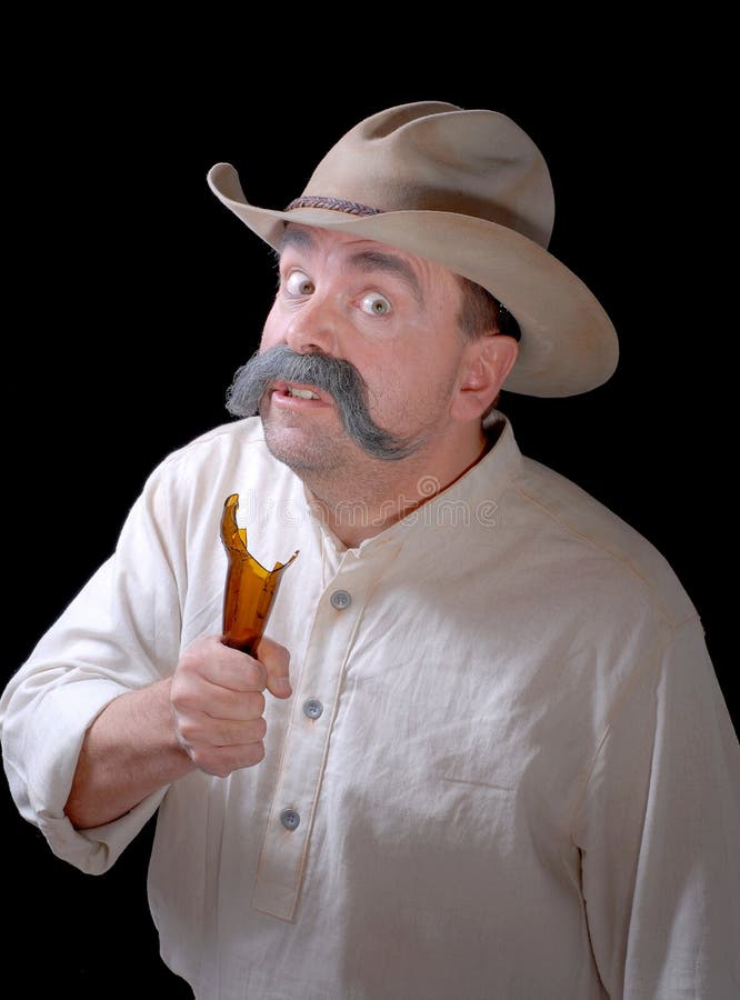 Crazy Cowboy stock photo. Image of mustache, male, eyes - 1578702