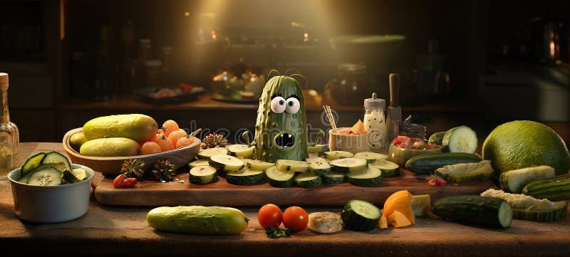Crazy Cucumber Culinary Comedy: a Playful Veggie with a Quirky ...