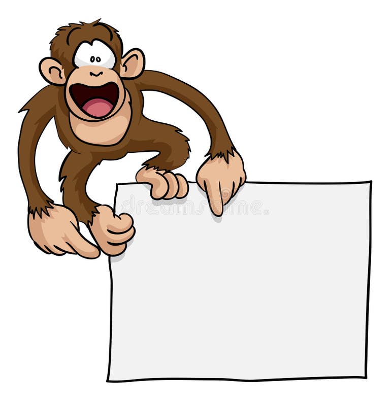 Monkey Holding Sign Stock Illustrations – 557 Monkey Holding Sign Stock ...