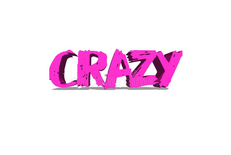 Crazy 3d colored logo stock illustration. Illustration of scary - 186792321