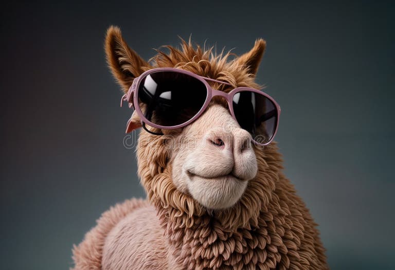 Crazy 3d Render of a Pink Alpaca with Pink Sunglasses-generated by Ai ...