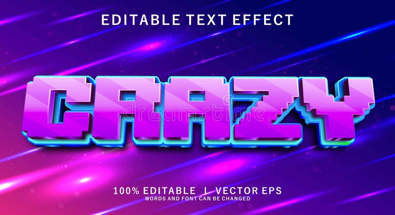 Crazy 3d Vector Text Effect with Modern Style Design Stock Vector ...