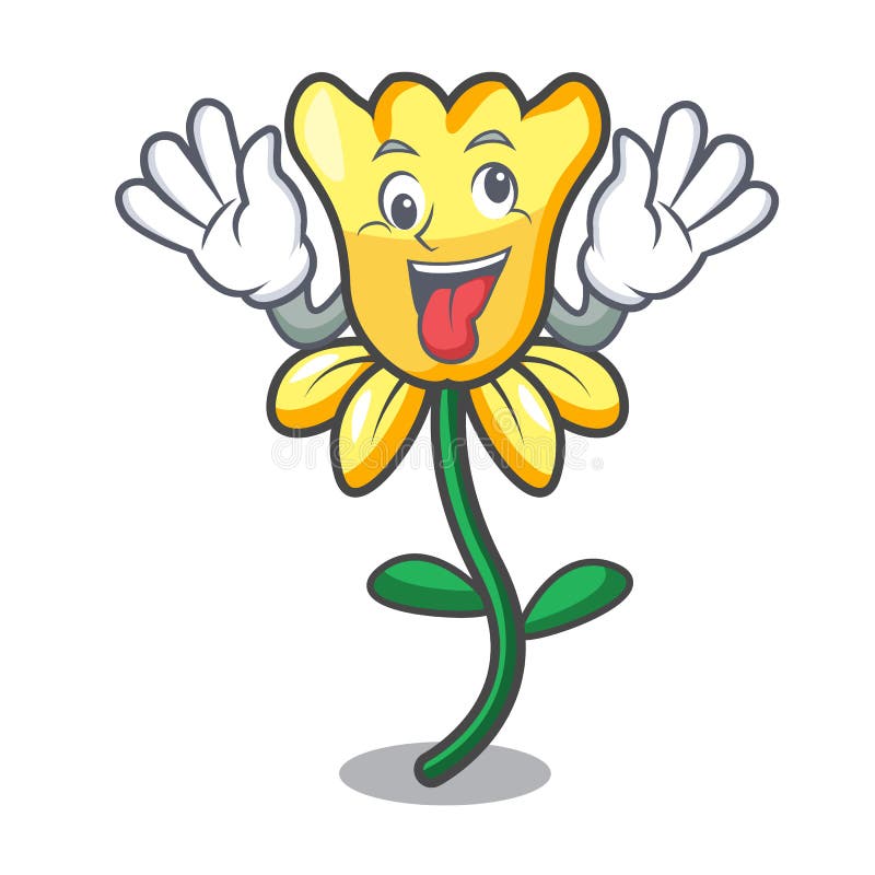Crazy Daffodil Flower Mascot Cartoon Stock Vector - Illustration of ...