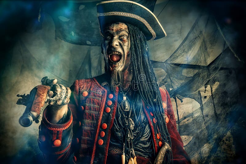 Crazy dead pirate stock photo. Image of male, evil, hell - 85723174