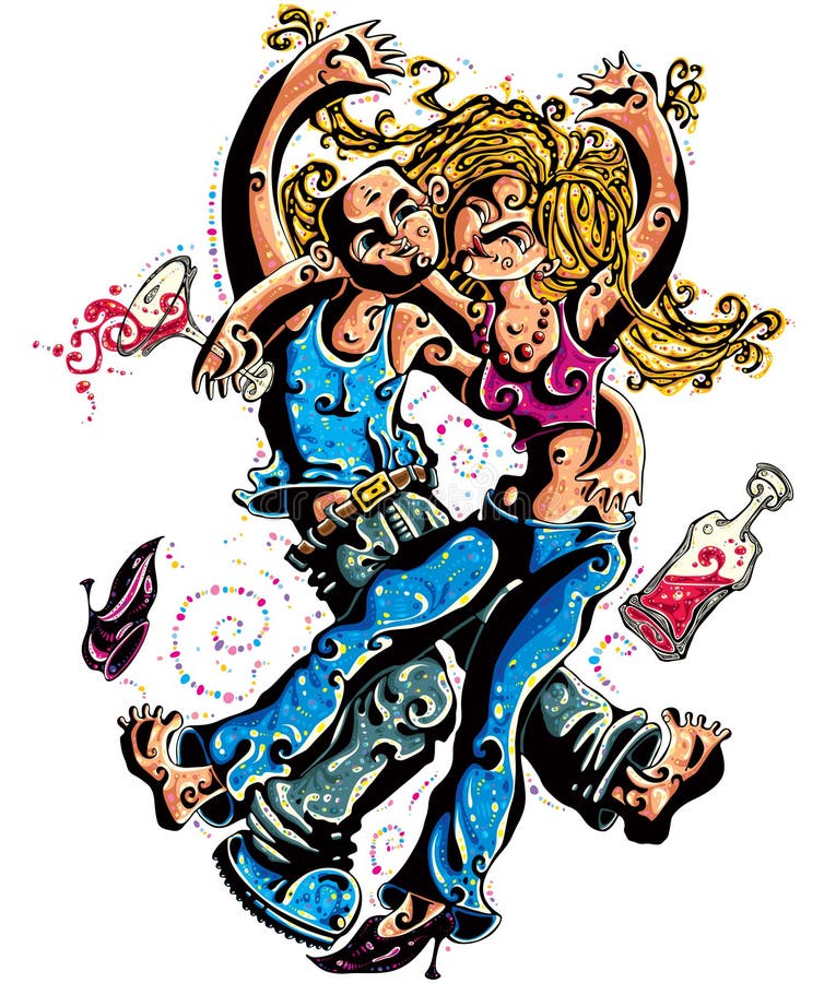 Crazy disco partying. stock vector. Illustration of happy - 18286626