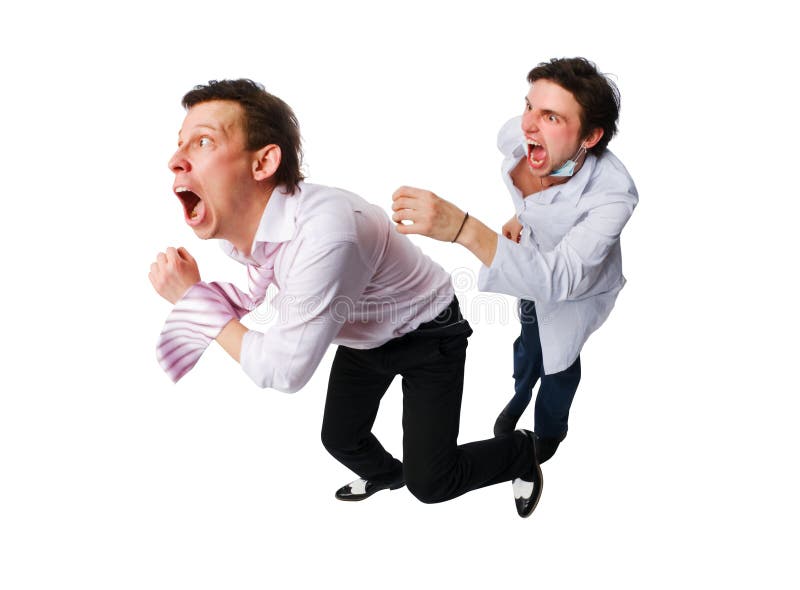 Crazy Doctor Chasing Scared Patient Stock Image - Image of horizontal ...