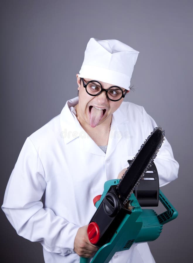 Crazy Doctor with a Stethoscope and Enema. Stock Image - Image of ...