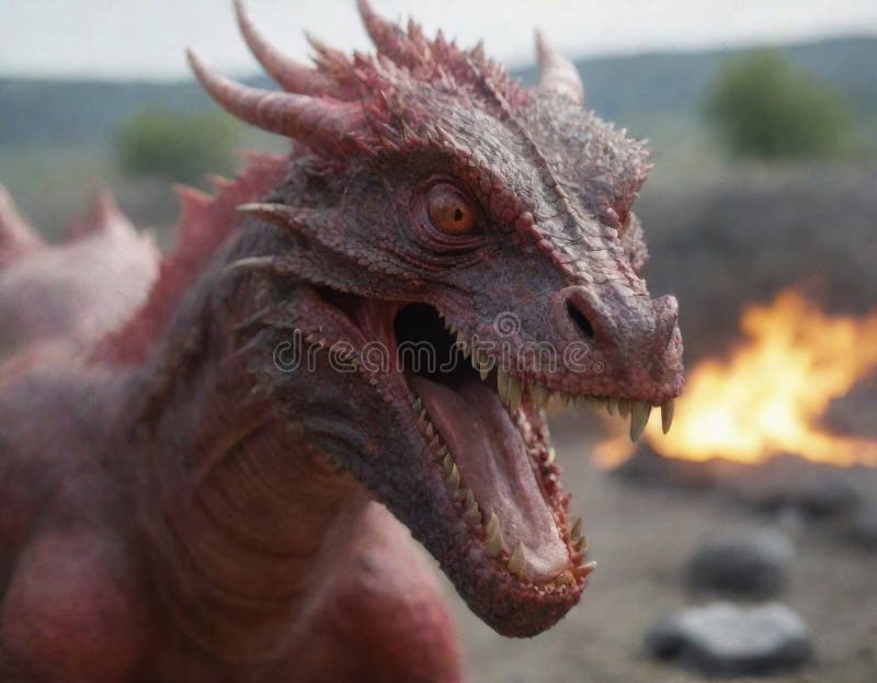 Closeup angry dragon face. stock illustration. Illustration of dragon ...