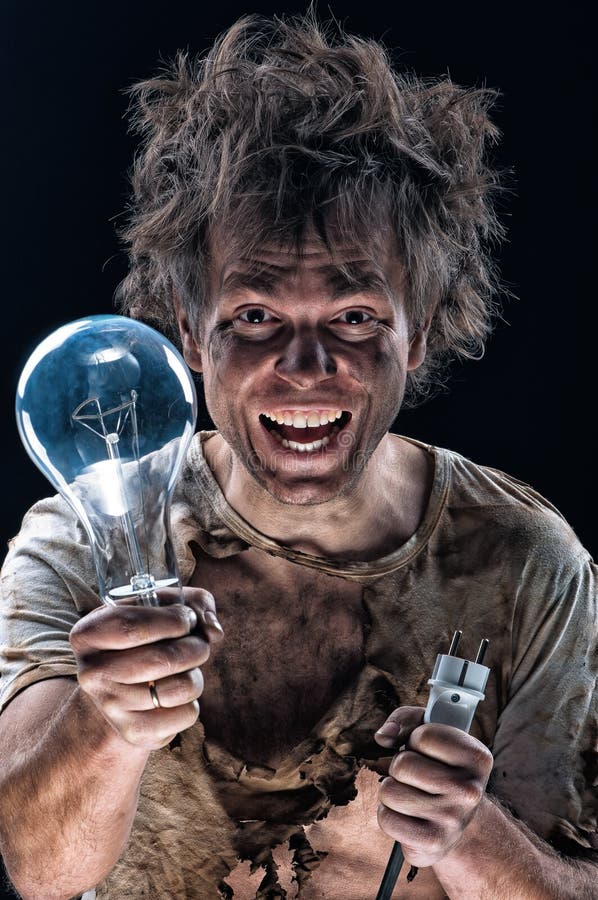 Crazy electrician stock image. Image of male, funny, human - 60827357