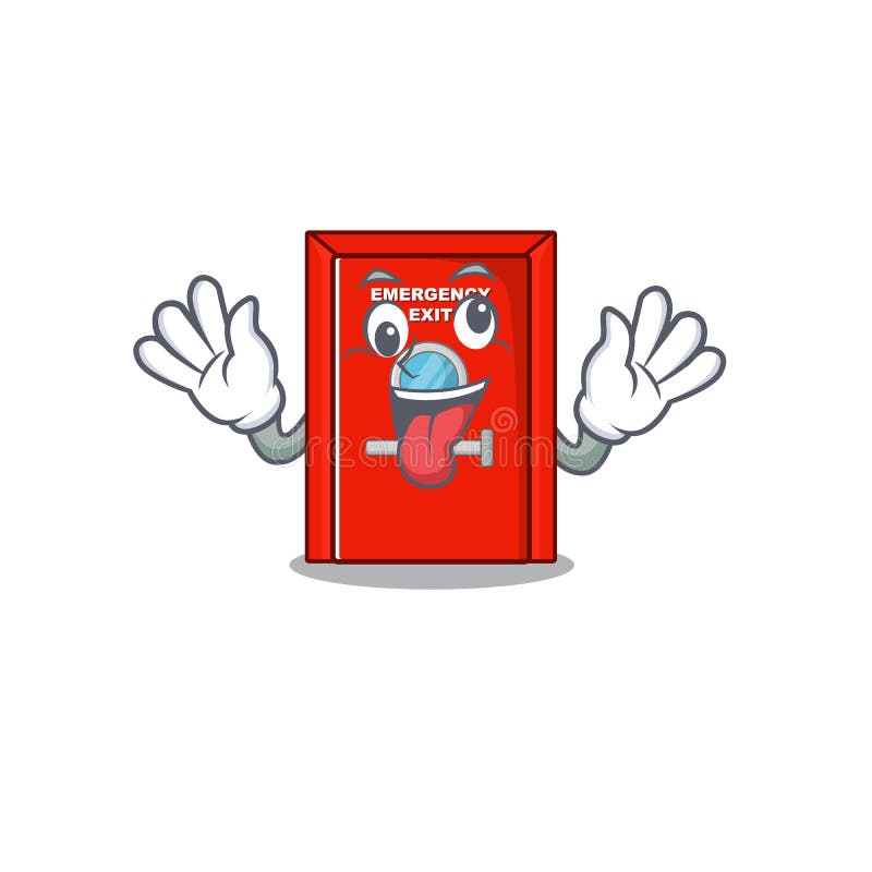 Crazy Emergency Exit Door with Cartoon Shape Stock Vector ...