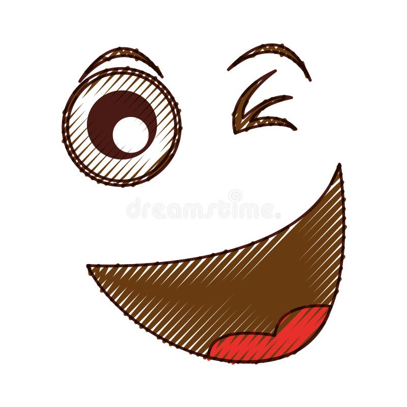 Crazy Emogy Face Kawaii Character Stock Vector - Illustration of ...