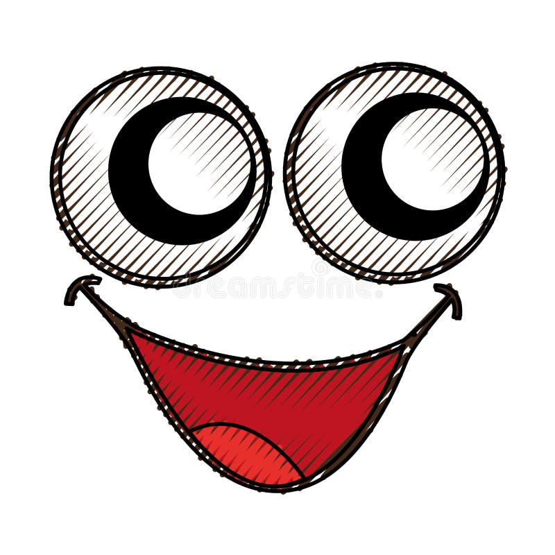 Crazy Emogy Face Kawaii Character Stock Vector - Illustration of crazy ...